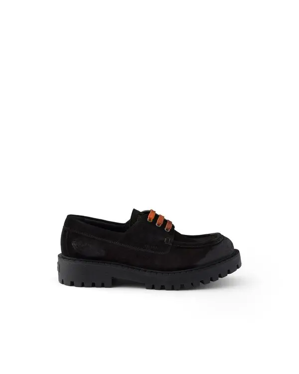 Prada Waxed Suede Lace-up Shoes