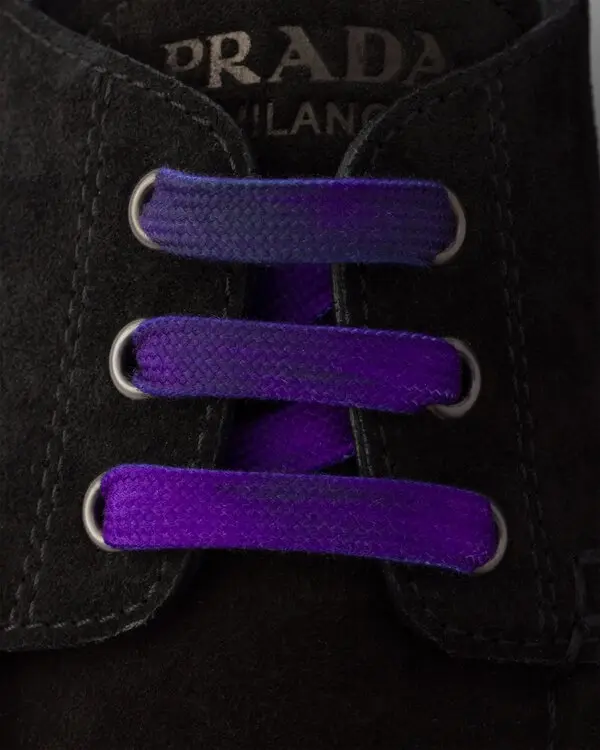 Prada Waxed Suede Lace-up Shoes