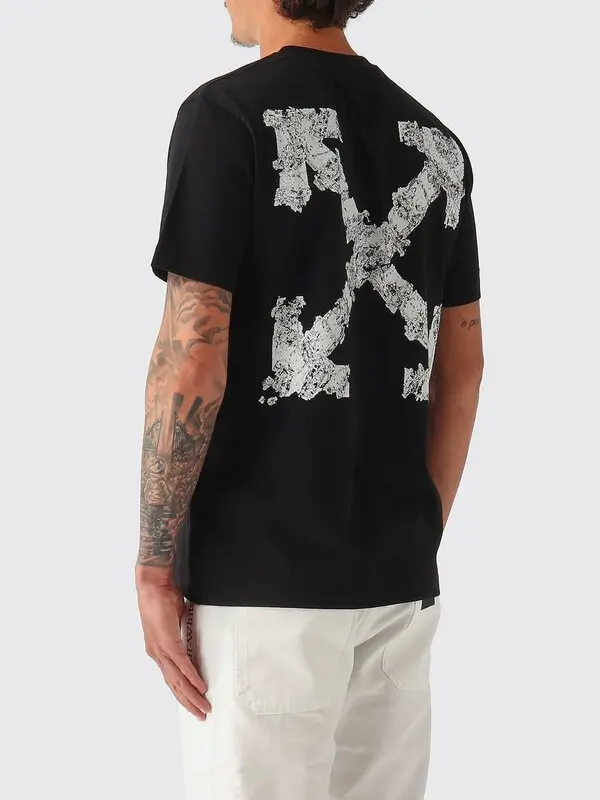 Off-White Cotton T-shirt With Maxi Arrow Logo