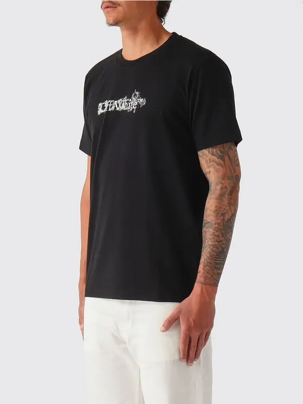 Off-White Cotton T-shirt With Maxi Arrow Logo