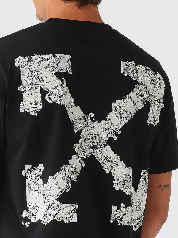 Off-White Cotton T-shirt With Maxi Arrow Logo