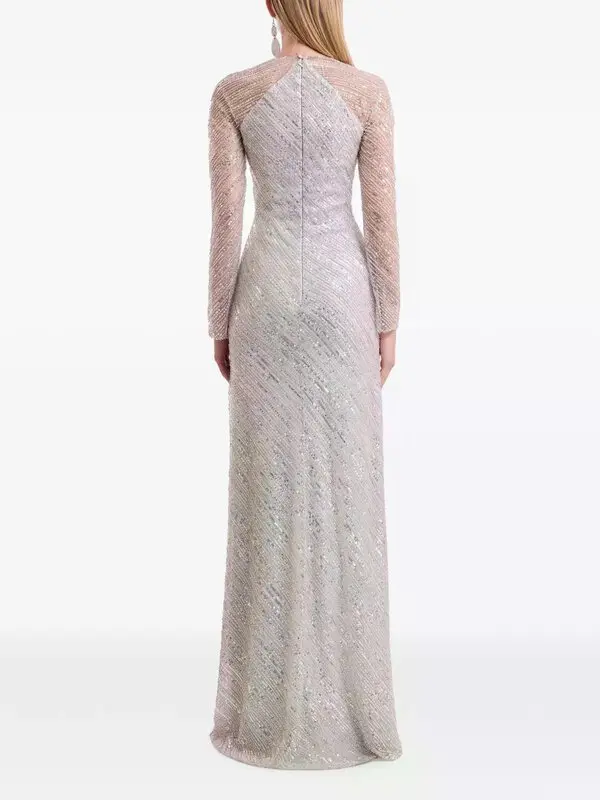 GEMY MAALOUF Beaded Sequin-embellished Dress - Silver