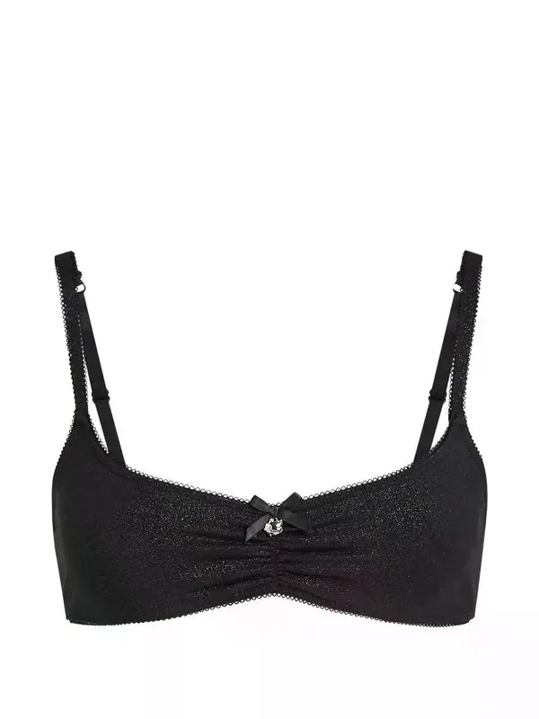 Karl Lagerfeld Ikon Glitter Bralette - Black