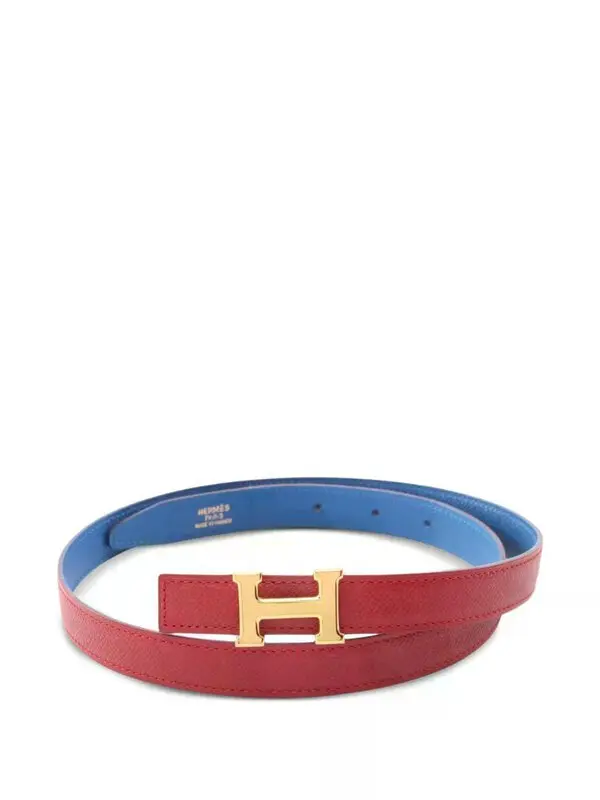 Hermès Constance Leather Reversible Belt - Red