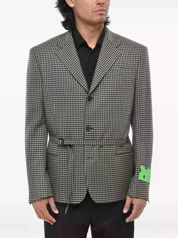 Off-White Houndstooth-pattern Belted Blazer