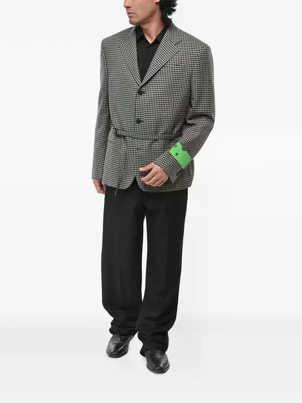 Off-White Houndstooth-pattern Belted Blazer