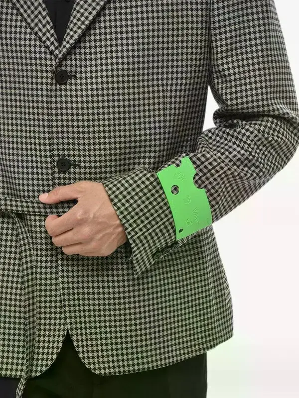 Off-White Houndstooth-pattern Belted Blazer