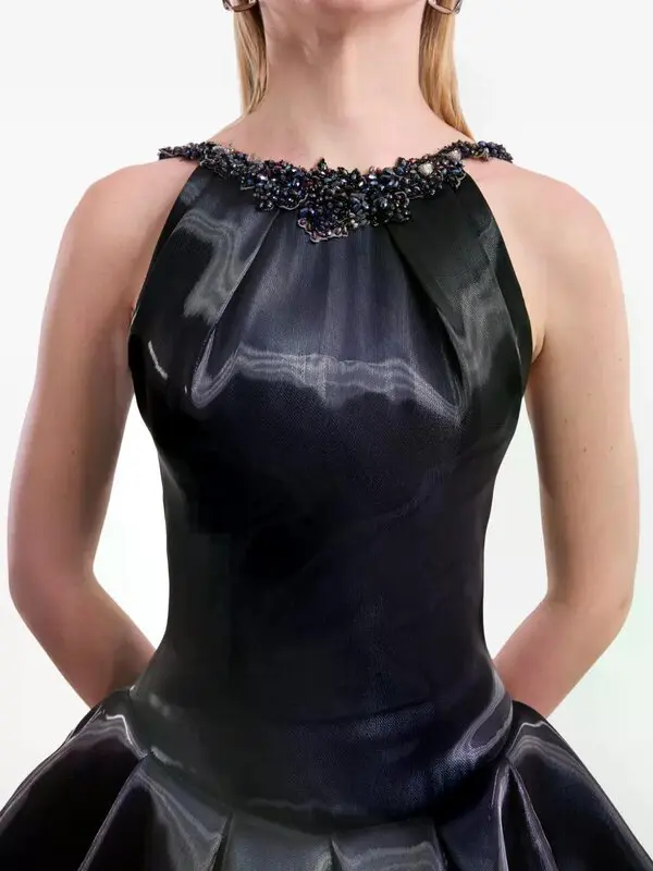 GEMY MAALOUF Embellished Halter-neck Gown