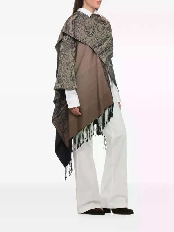 Etro Paisley-pattern Fringed Cape