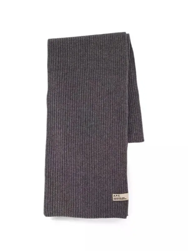 A.p.c. Sasha Ribbed-knit Scarf - Grey