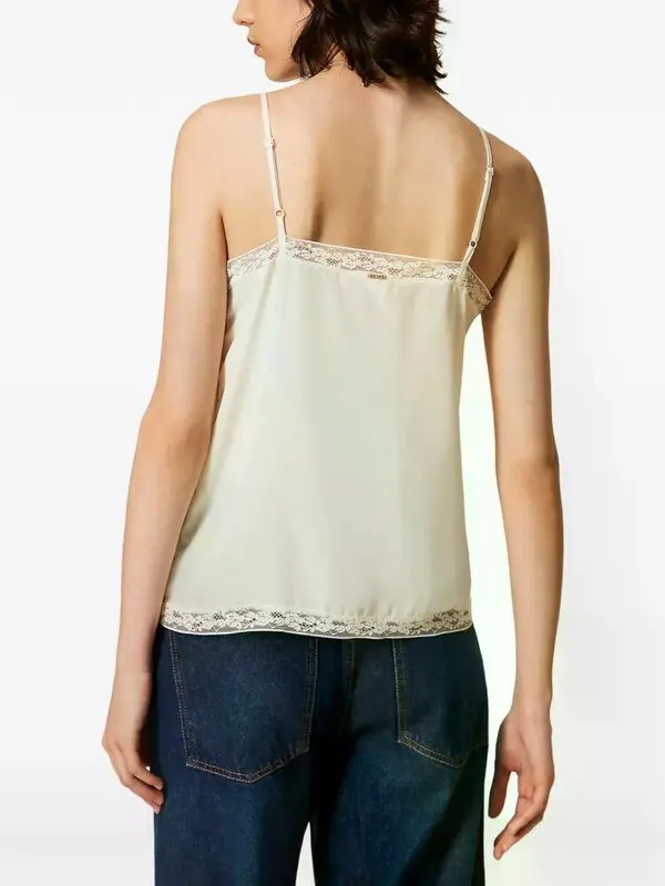 TWINSET Crêpe De Chine And Lace Top