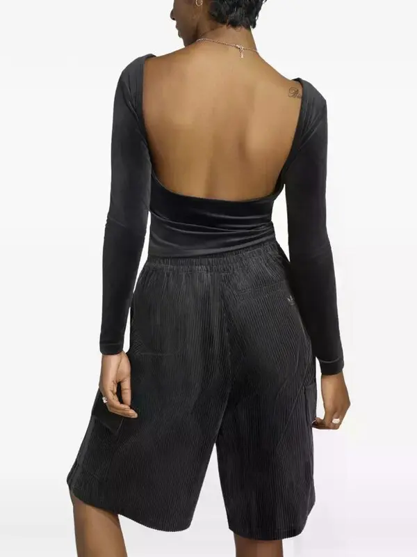 Adidas Velour Open-back Top - Black