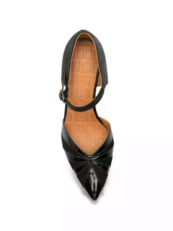 Chie Mihara Snakeskin-effect Pointed Toe Block Heel Pumps