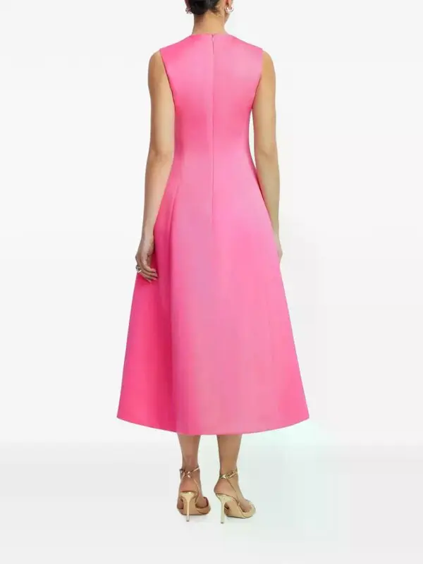 LEO LIN Floral Appliqué Midi Dress