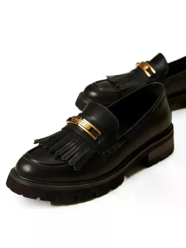 TWINSET Leather Loafers With Fringes