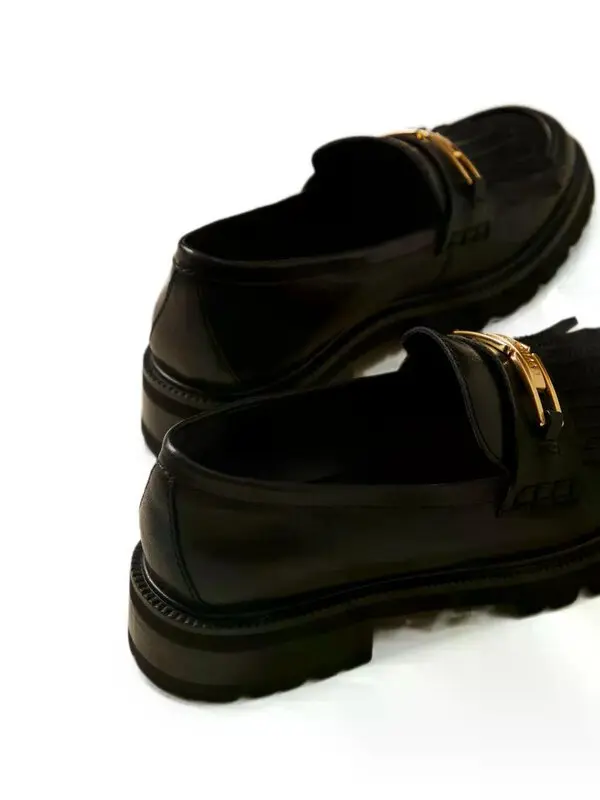 TWINSET Leather Loafers With Fringes