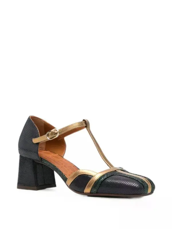Chie Mihara Volai Lizard-effect T-bar Heeled Pumps - Blue