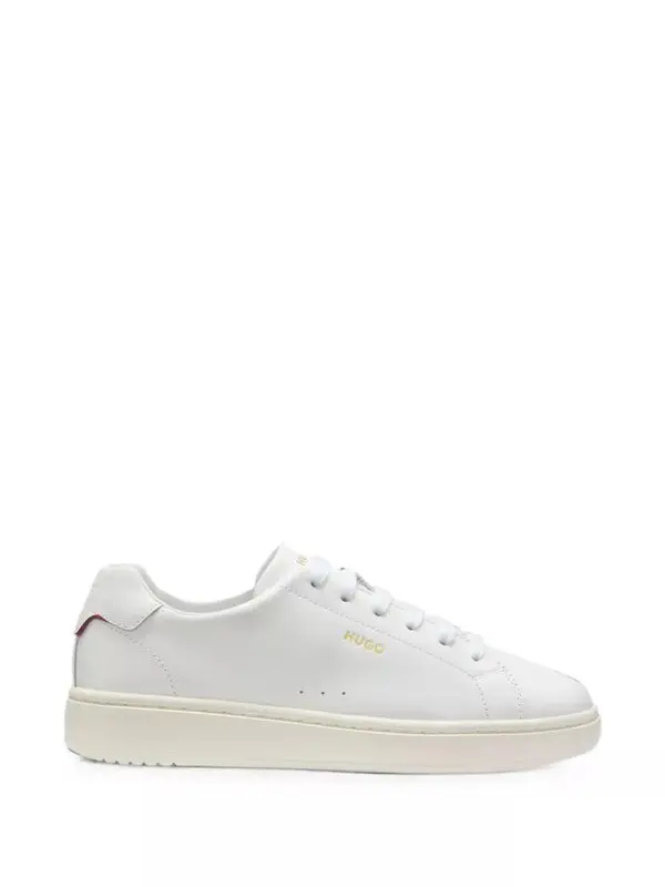Hugo Nappa Leather Lace-up Sneakers With Gold-tone Logo Detail