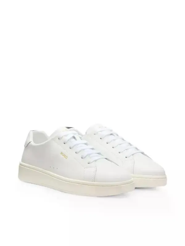 Hugo Nappa Leather Lace-up Sneakers With Gold-tone Logo Detail