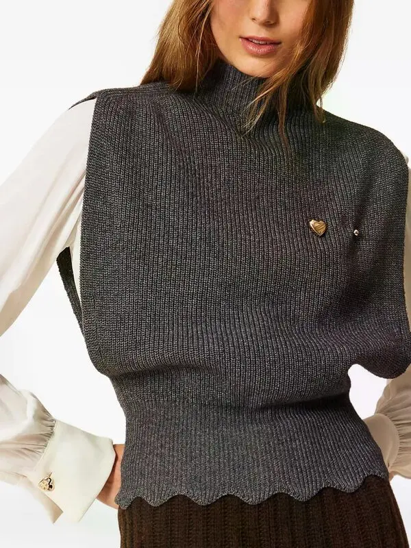 TWINSET Wool-blend Top With Brooch Detail