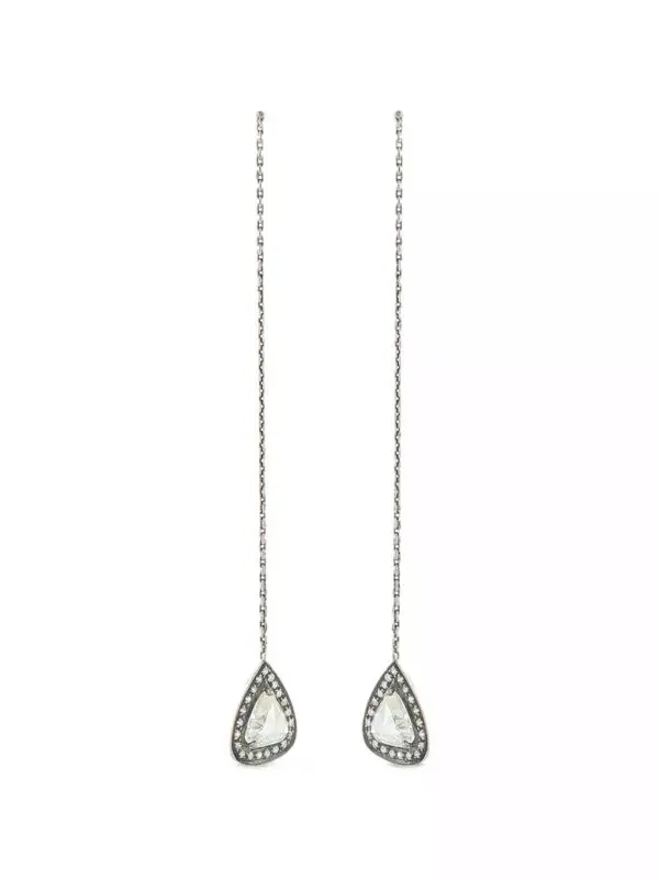 LB EXCLUSIVE Diamond Drop Earrings - Silver