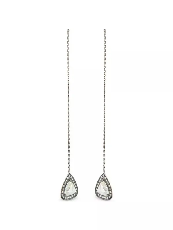 LB EXCLUSIVE Diamond Drop Earrings - Silver