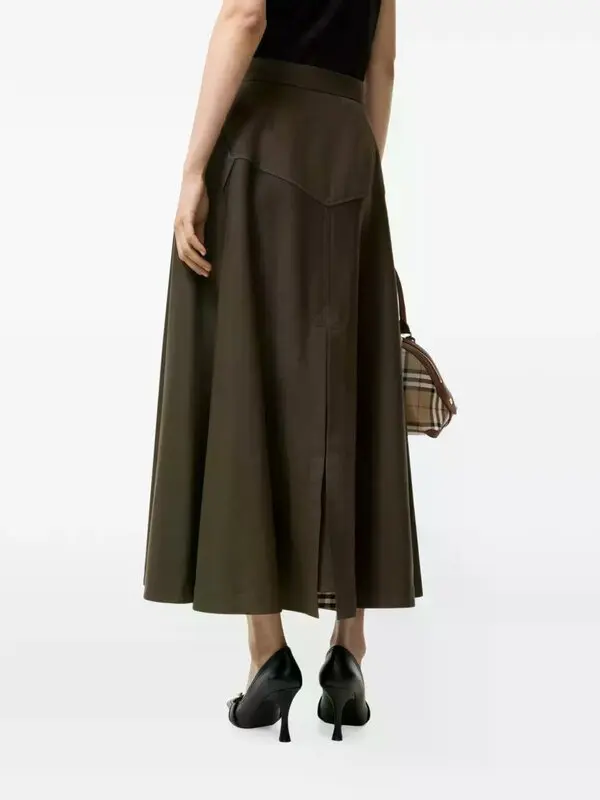 Burberry Wool Twill Midi Skirt