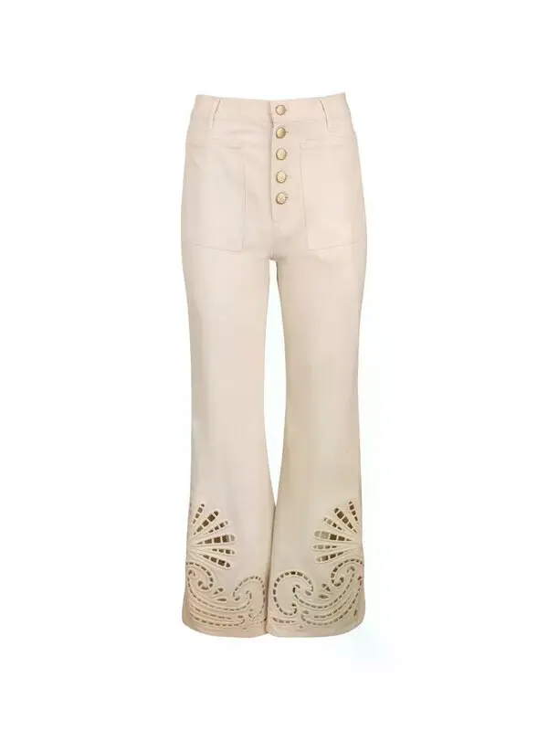 Ulla Johnson Lou Embroidered Flared Jeans