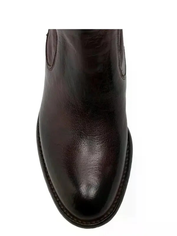 LEMARGO Rear-zip Leather Ankle Boots