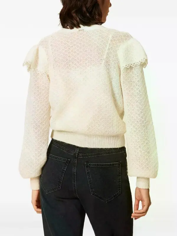TWINSET Knitted Cardigan With Flounces And Scalloped Trim