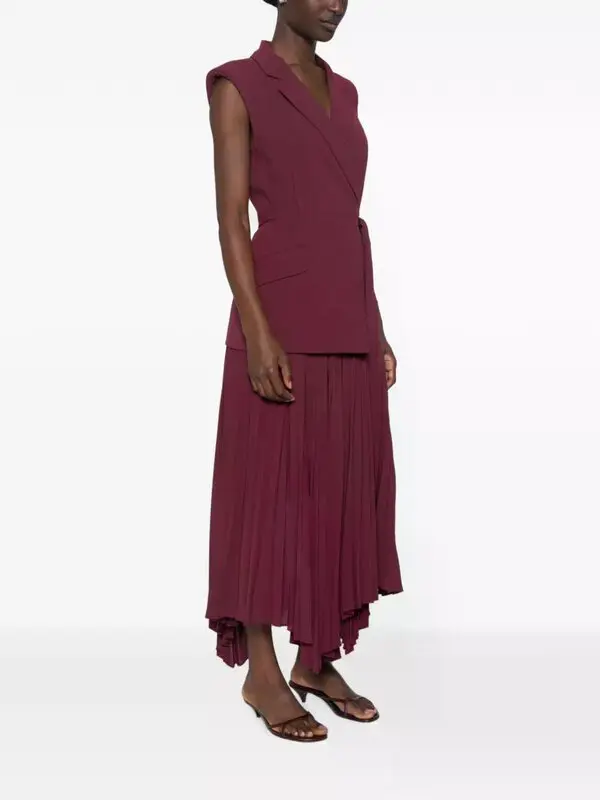 Simkhai Pleated Asymmetric Hem Dress - Purple