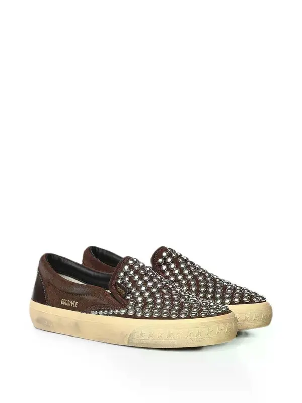 GOLDEN GOOSE Stud-embellished Leather Sneakers
