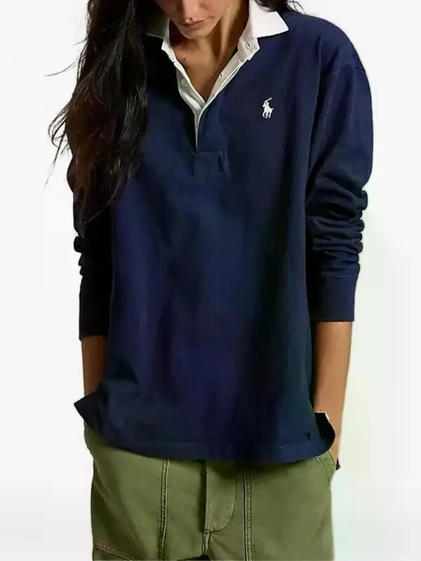 Polo Ralph Lauren Oversized Cotton Rugby Shirt - Blue