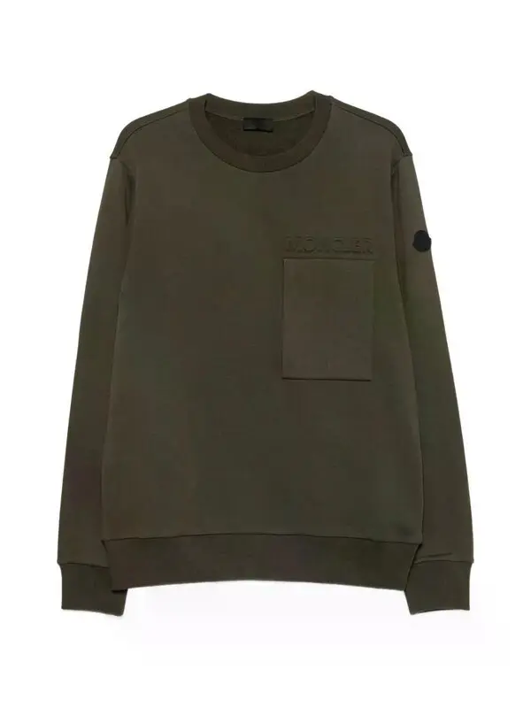 Moncler Logo Patch Crewneck Sweatshirt - Green