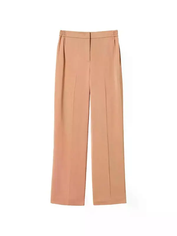 TWINSET Straight Twill Trousers With Pockets