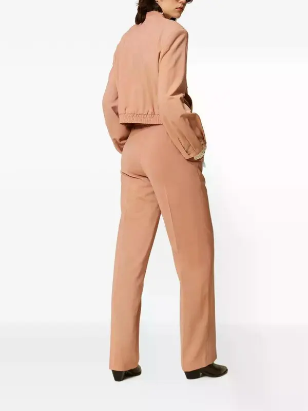 TWINSET Straight Twill Trousers With Pockets