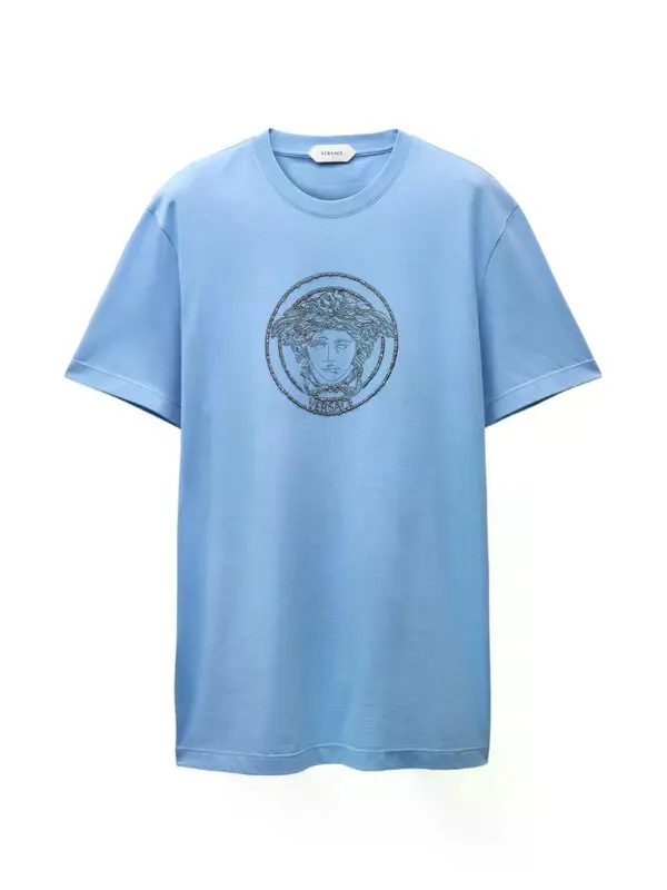 Versace Embroidered-logo Cotton-jersey Slim T-shirt