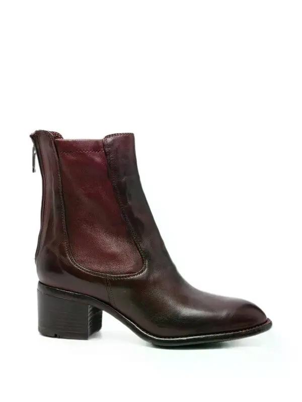 LEMARGO Rear-zip Leather Ankle Boots