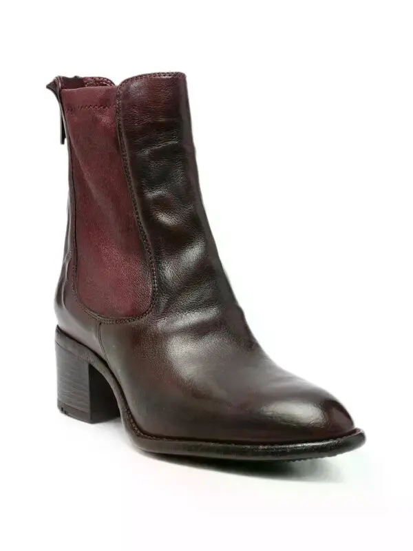 LEMARGO Rear-zip Leather Ankle Boots