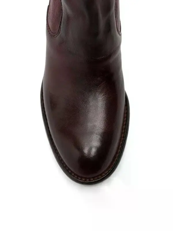 LEMARGO Rear-zip Leather Ankle Boots