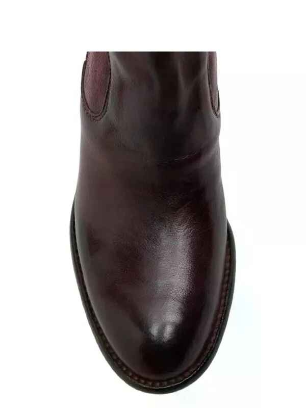 LEMARGO Rear-zip Leather Ankle Boots