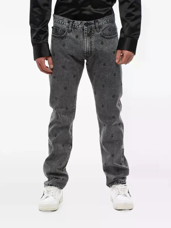 Off-White Apple-pattern Slim-fit Jeans