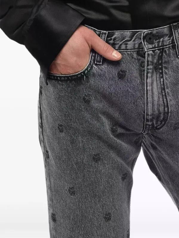 Off-White Apple-pattern Slim-fit Jeans