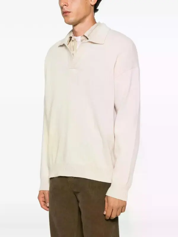 ROBERTO COLLINA Skipper-collar Wool Sweater