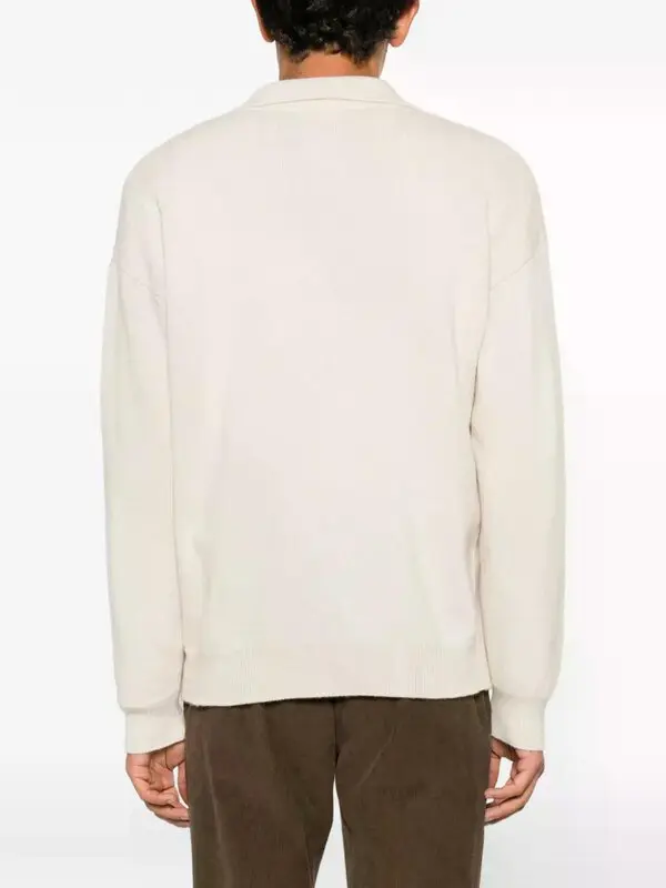 ROBERTO COLLINA Skipper-collar Wool Sweater
