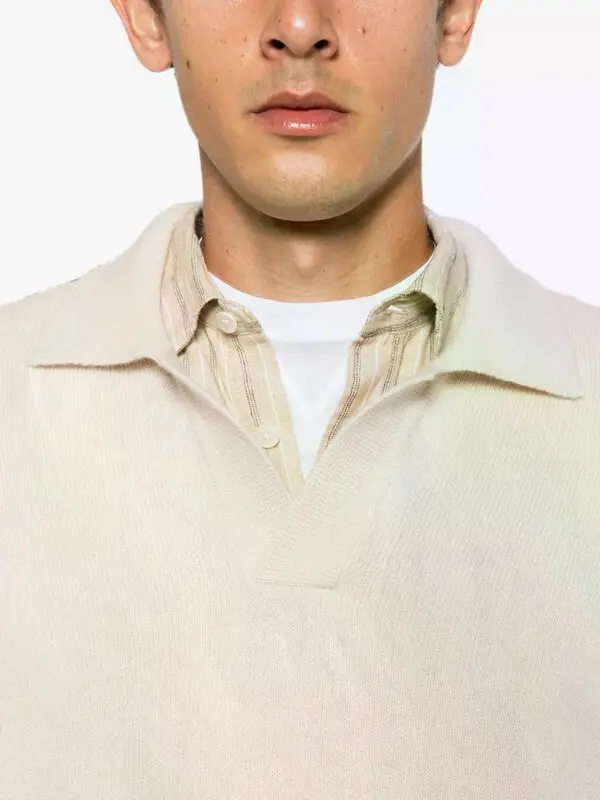 ROBERTO COLLINA Skipper-collar Wool Sweater