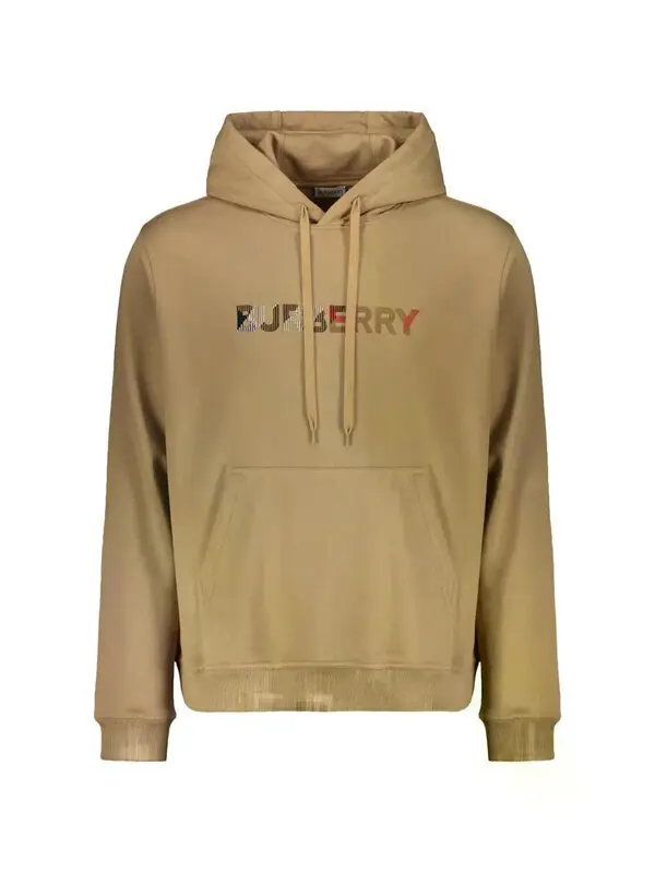 Burberry Logo Embroidered Cotton Hoodie