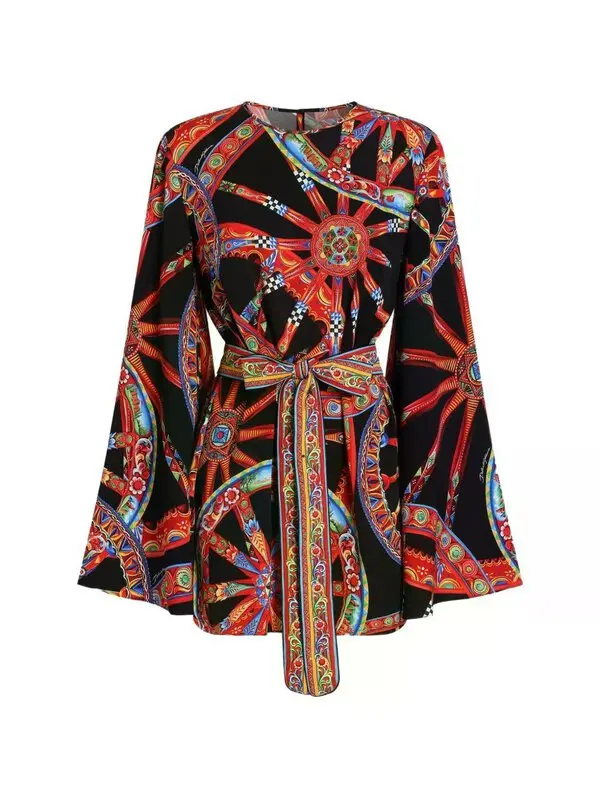 Dolce & Gabbana Carretto-print Charmeuse Dress