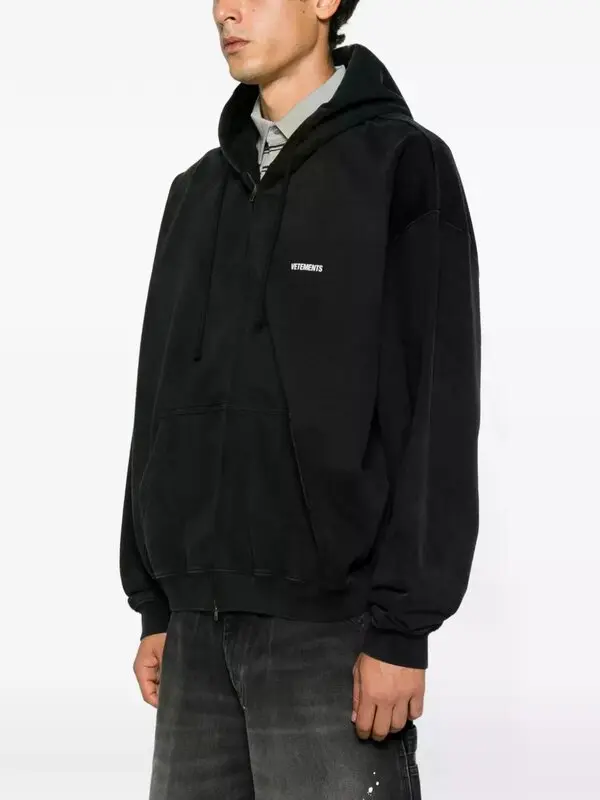 Vetements Logo-print Zip-up Hoodie
