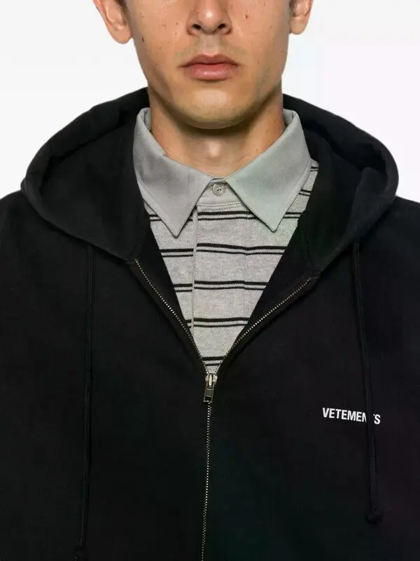 Vetements Logo-print Zip-up Hoodie